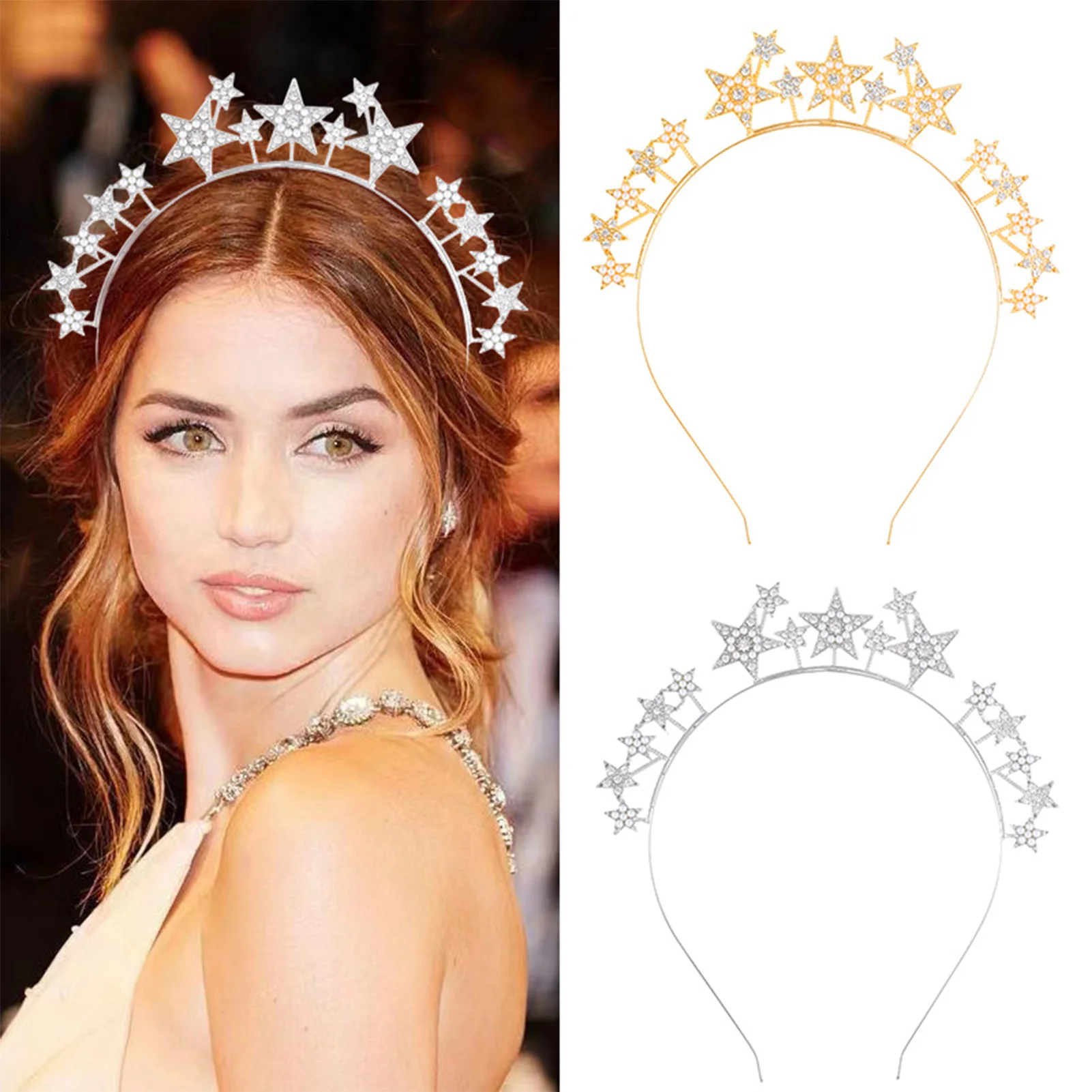 Simple-Star-Headbands-Party-Hair-Hoops-Gold-Silver-Color-Metal ...