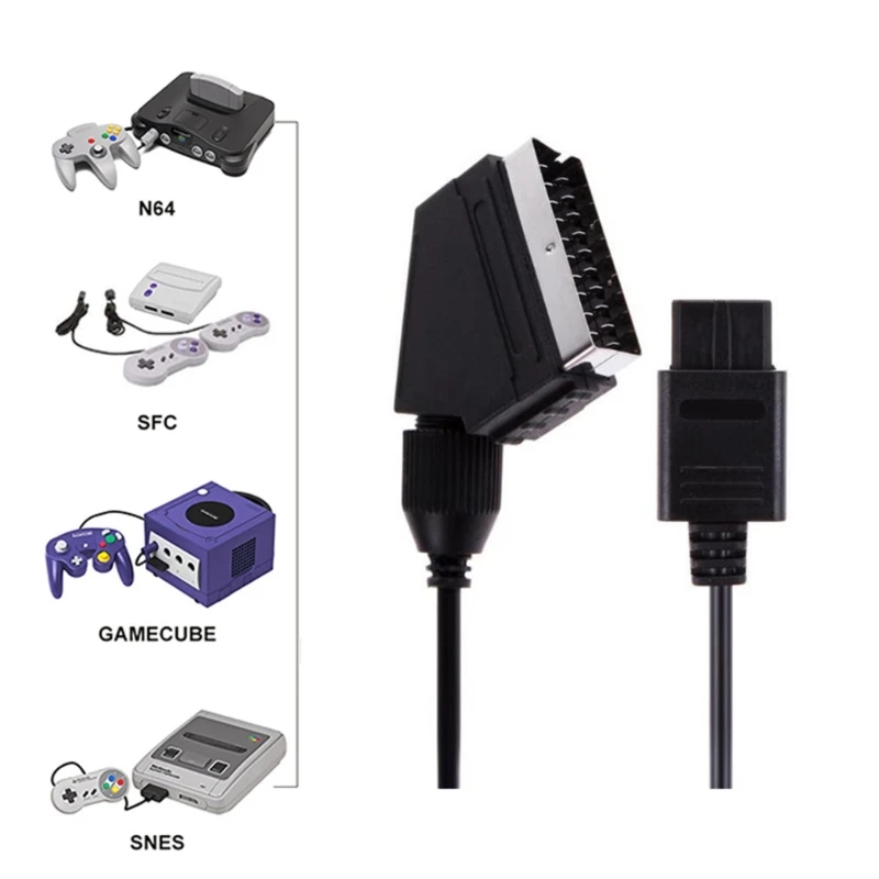 AV Connector Cable Retro- Gamepad SCART AV Cable Lead Cord Wire Gaming ...