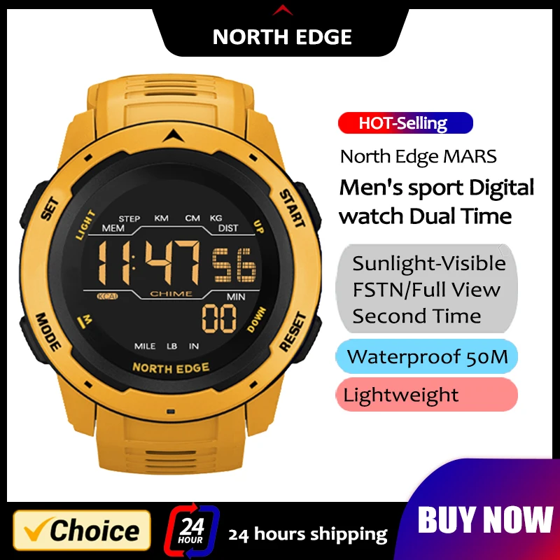 NORTH-EDGE-Mens-Rel-gio-Inteligente-Mulheres-Sportswatch-Dual-Time-Running-Ped-metro-Contagem ...