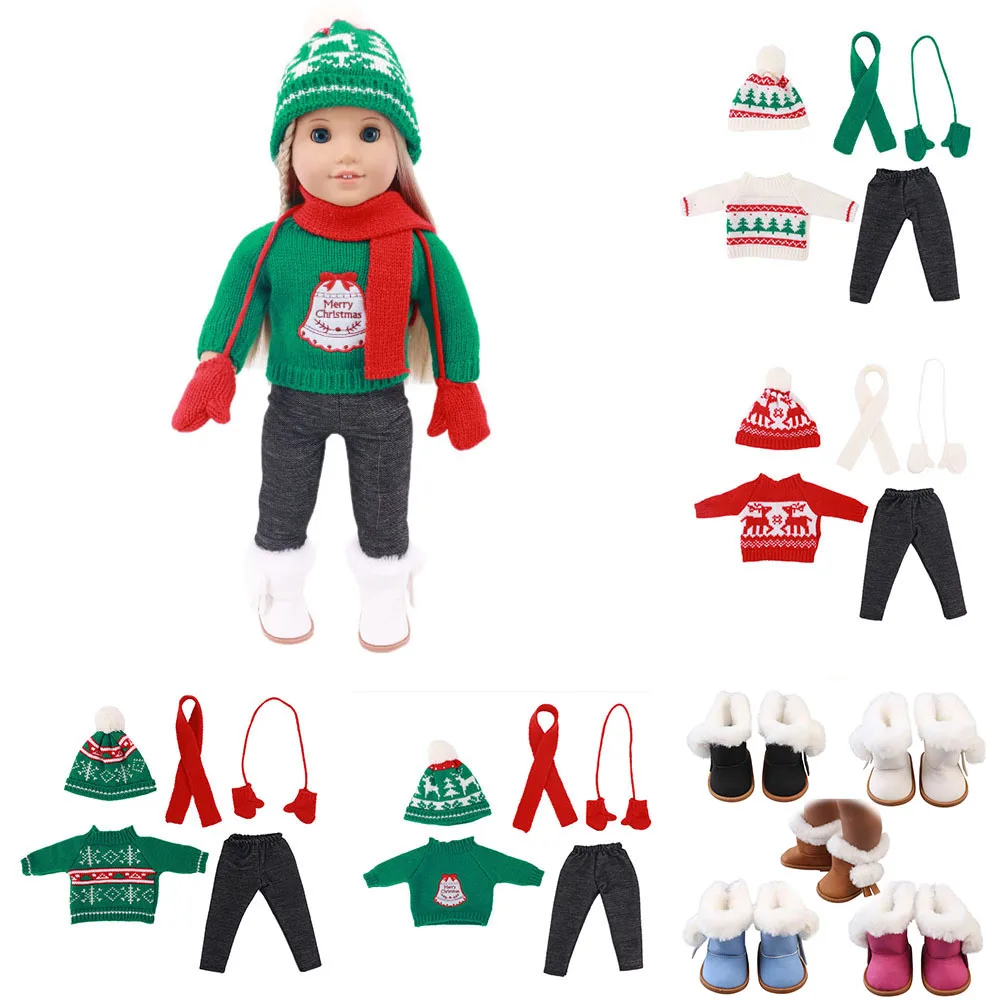 1Set-Doll-Clothes-Dress-Christmas-Sweater-Suit-for-18-Inch-American ...