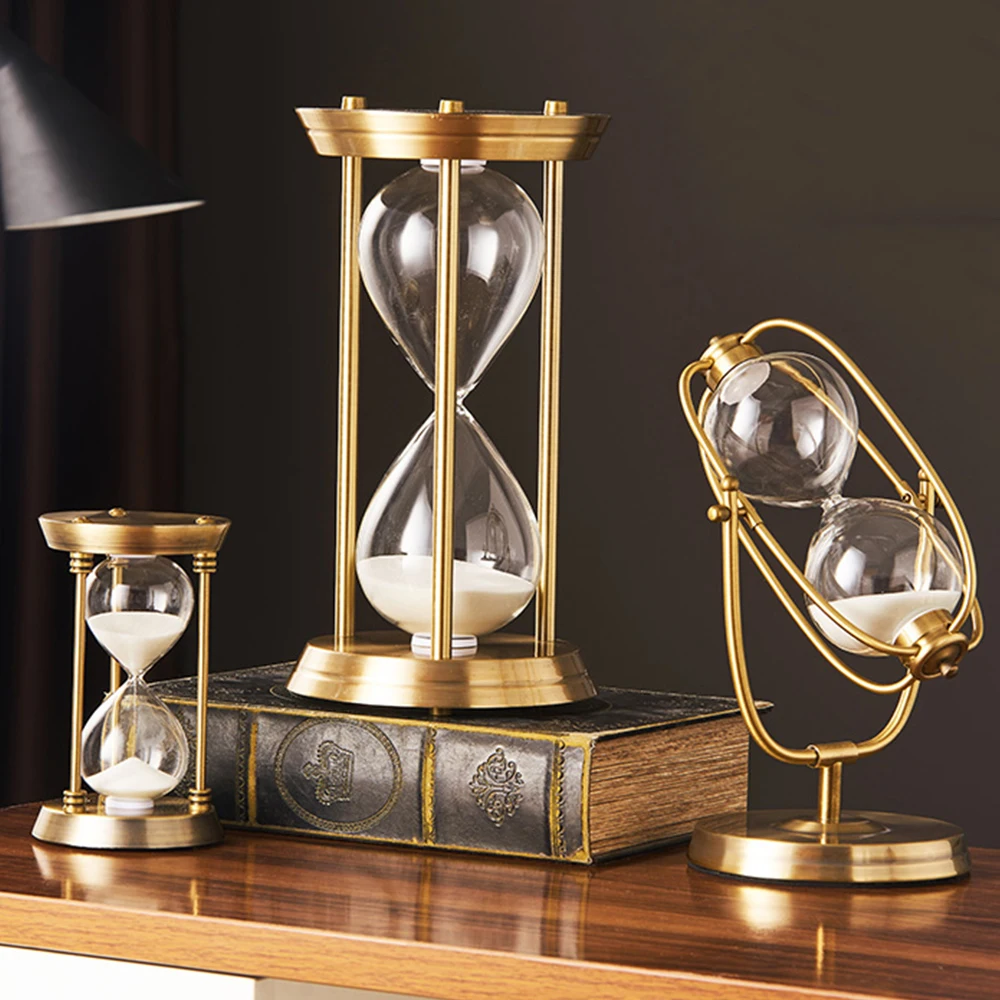 Modern-Metal-Hourglass-Sand-Timer-Retro-Office-Bookshelf-Study ...