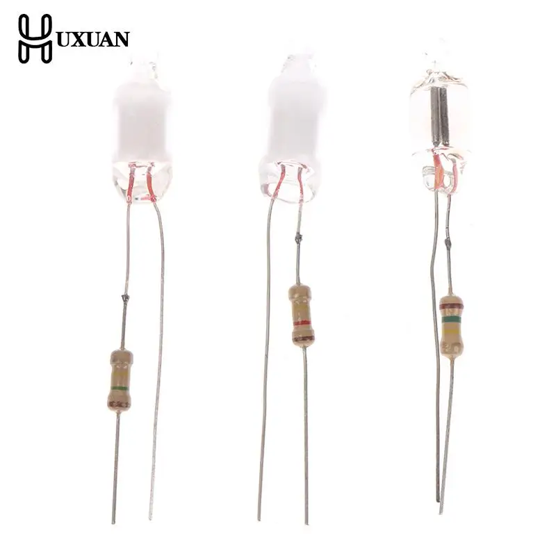 10Pcs Neon Light Bulbs 6*13mm Mini Neon Light Indicator With Resistor ...