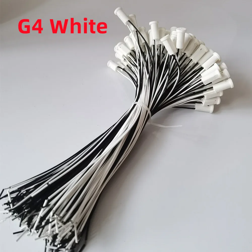 10-50pcs G4 Lamp Socket, 15cm 30cm White Black 12V 220V G4 Lamp Holder ...