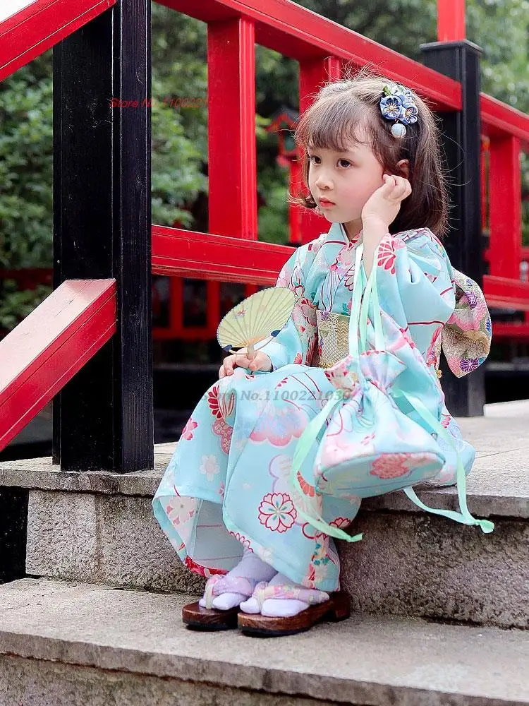 Yukata Kimono Kids Girls Traditional Japanese Kimono Kids Ao Dai