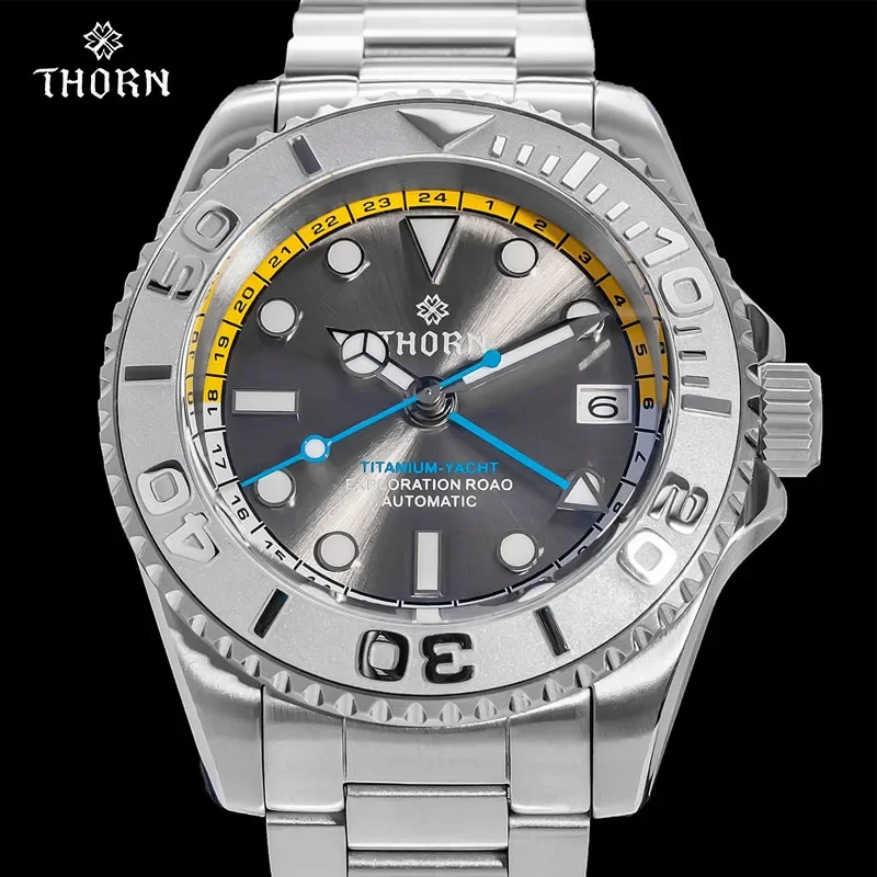 THORN Titanium GMT Watch NH34 Automatic Mechanical with Date 300m ...