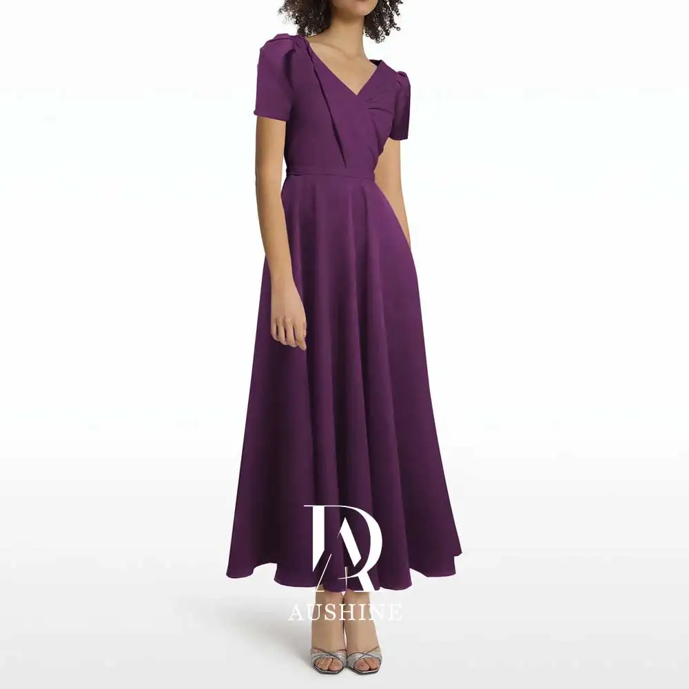 Aushine-Dress-Luxury-Birthday-Evening-Dress-Ankle-Length-Short-Sleeves-Summer-Elegant-Wedding ...