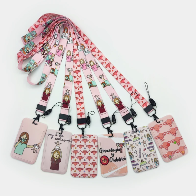 Obstetrics Gynecology Lanyard Badge Holder Uterus ID Credit Card Case ...