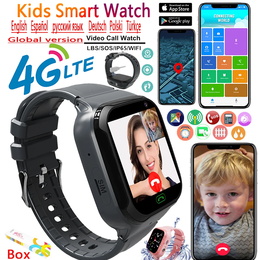 Kids-Smart-Watch-Girls-Boy-Full-Touch-Video-Call-WIFI-4G-Phone-Watch ...