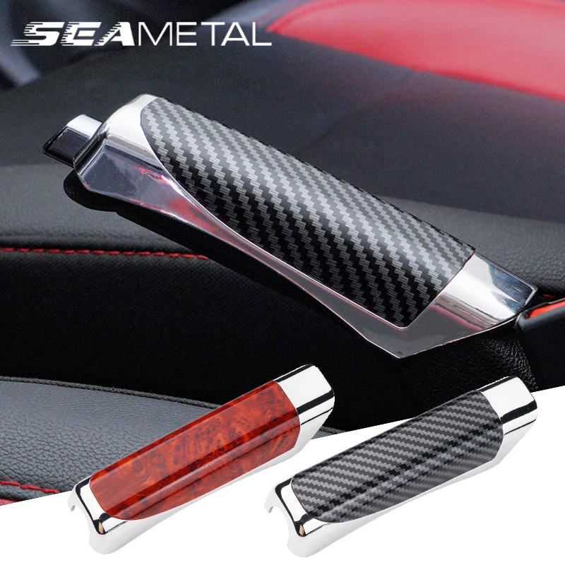 SEAMETAL Universal Car Hand Brake Cover Protection Carbon Fiber Auto ...