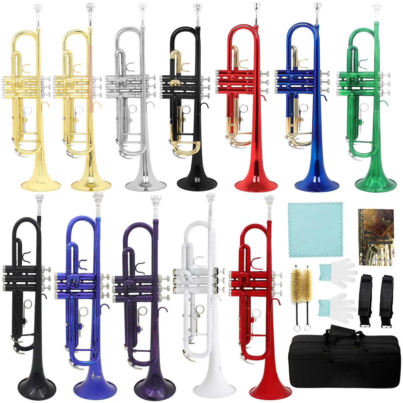 SLADE-Bb Standard Brass Trompete Set para Iniciantes, Trompete ...