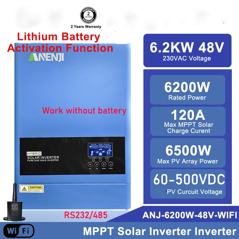 6.2KW 48V Hybrid Solar Inverter 230V Off Grid Photovoltaic Inverter ...