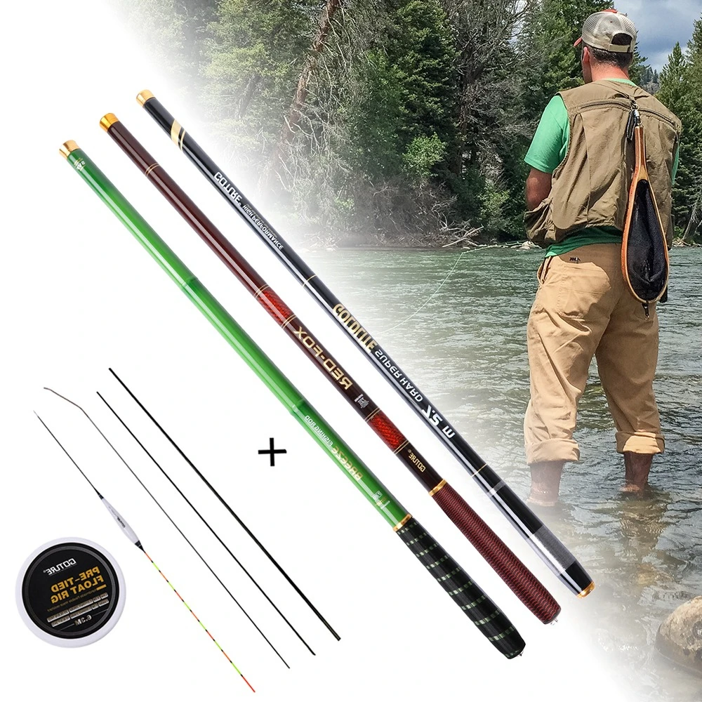 GOTURE Tenkara Telescopic Rosd Stream Carp Rod Set 3.0M-7.2M with Spare ...