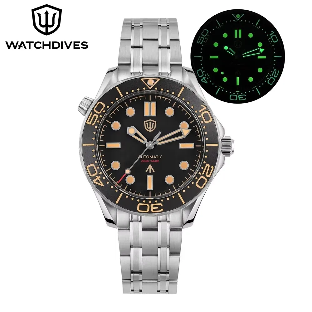 Watchdives WD007ST NTTD Watch NH35/NH38 Movement Domed Sapphire 20Bar ...