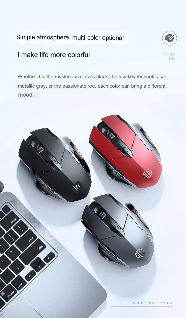 XIAOMI Mouse inalámbrico recargable INPHIC PM6 24G | falabella.com