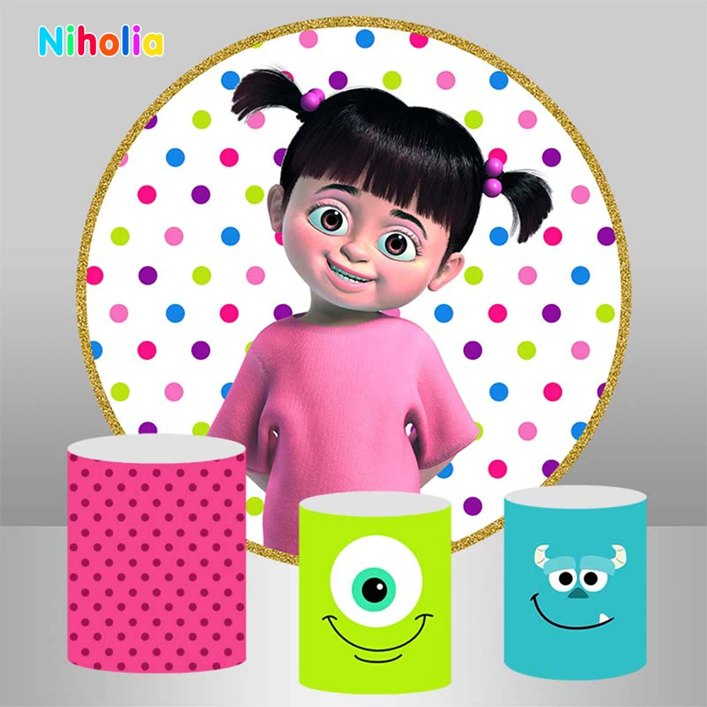 Disney Little Girl Boo Photo Backdrop Custom Round For Kids Birthday ...