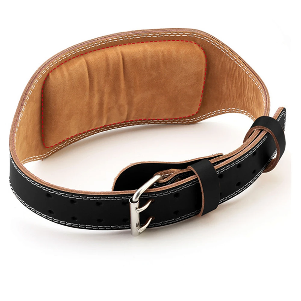 Weightlifting Leather Belt Fitness Training Waist Brace Belt Gym ...