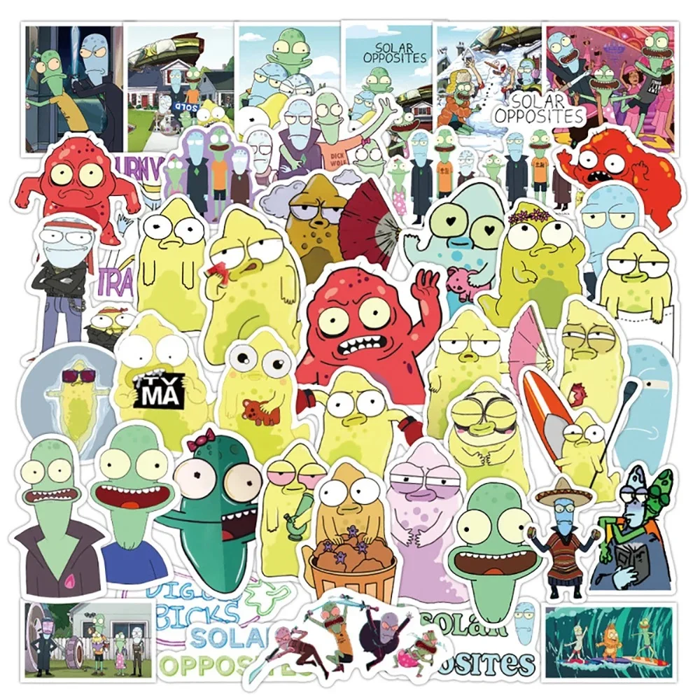 50PCS-Bag-Anime-Solar-Opposites-Season-Cartoon-Stickers-DIY-Motorcycle ...