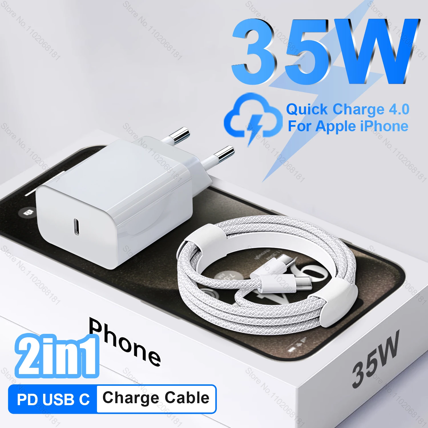 PD 35W USB C Phone Charger For Apple iPhone 15 Pro Max Fast Charging ...