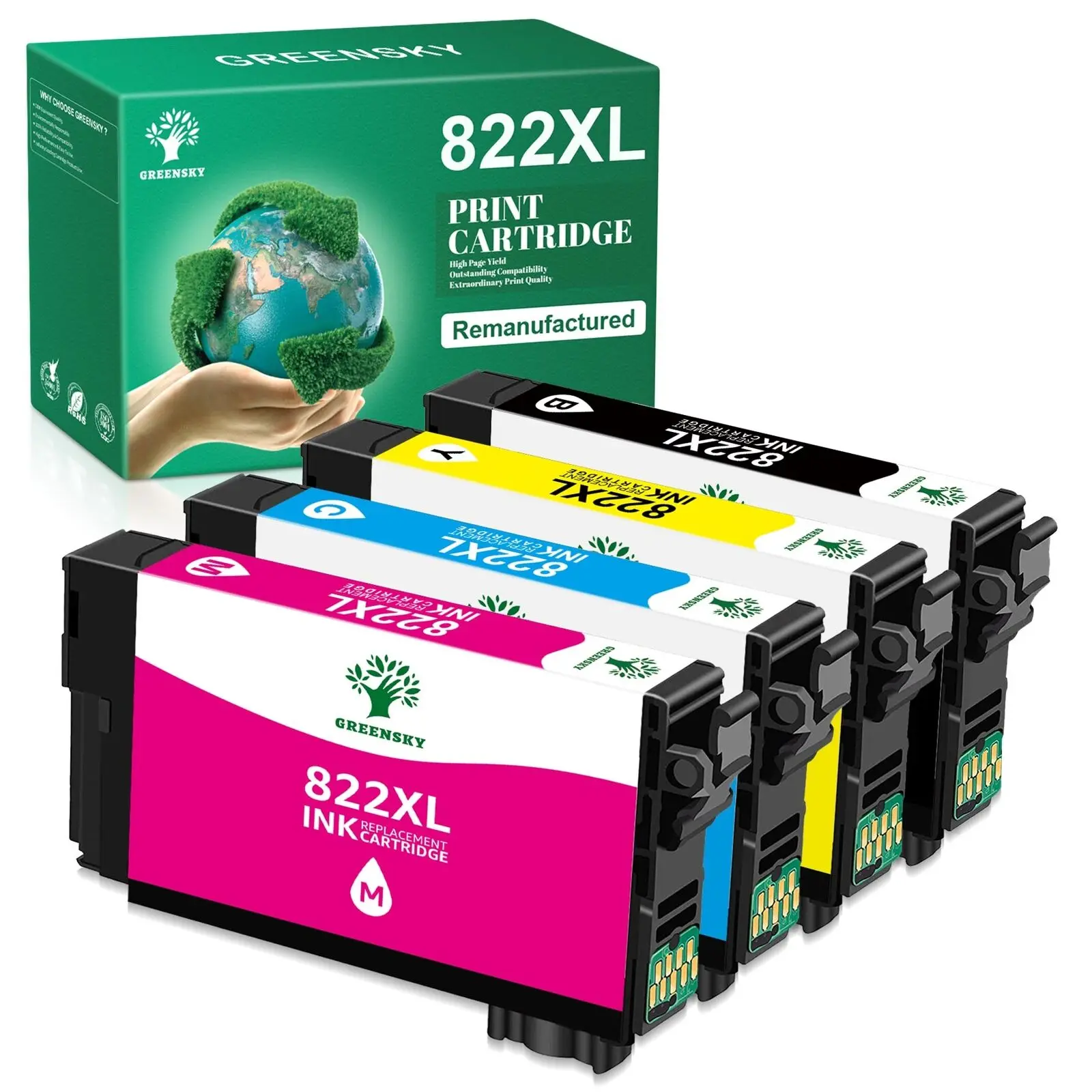 4PK-822XL-T822XL-Ink-Cartridge-For-Epson-WorkForce-Pro-WF-3820-WF-4834 ...