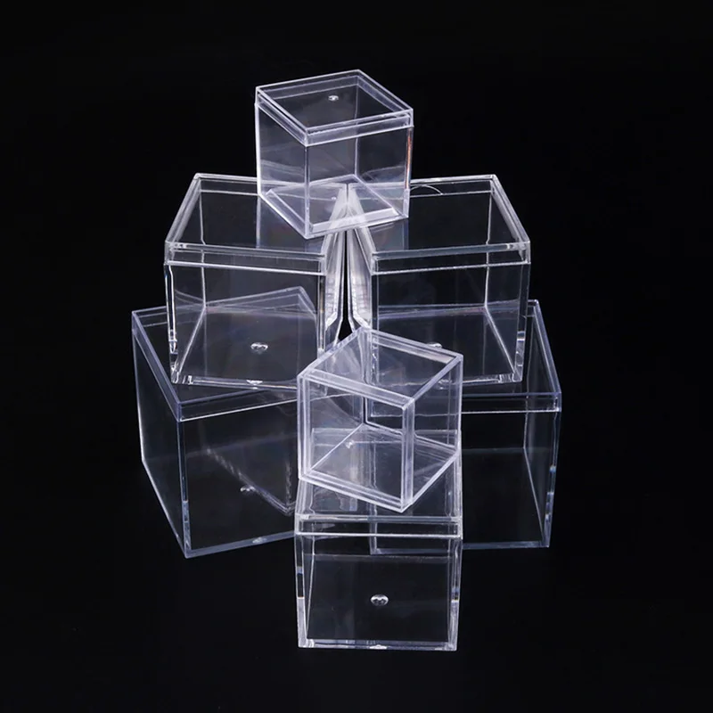 Mini Transparent Acrylic Box Plastic Packaging Box With Lid Small Gift ...