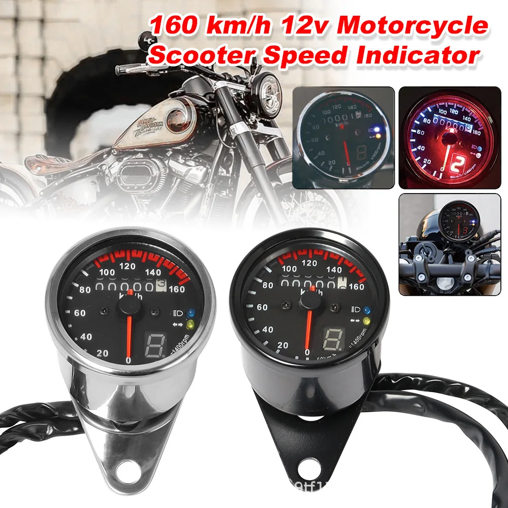 Motorcycle-LED-Odometer-with-gear-display-Vintage-Instrument-Modified ...