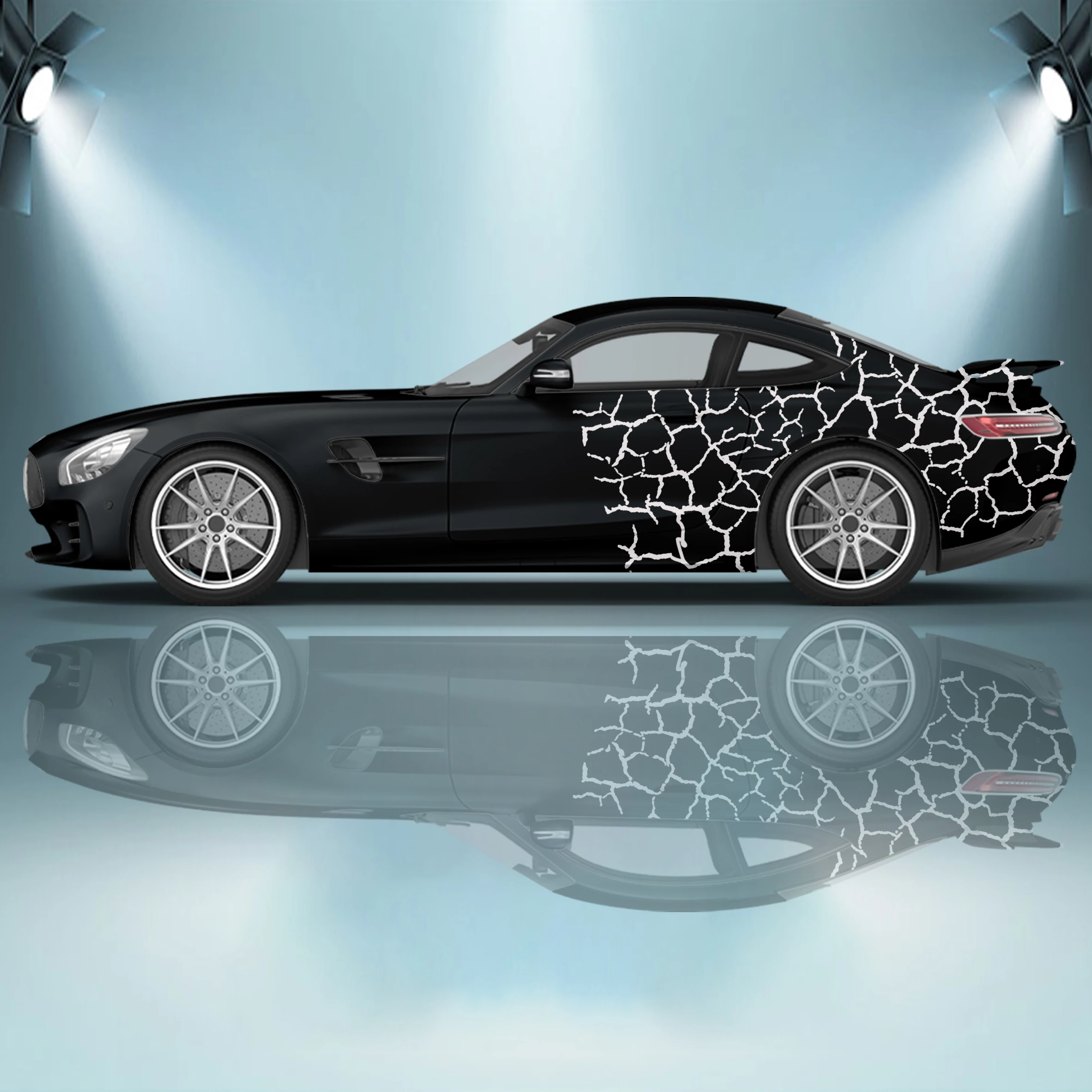 Marble pattern irregular geometric car sticker side pattern modified ...