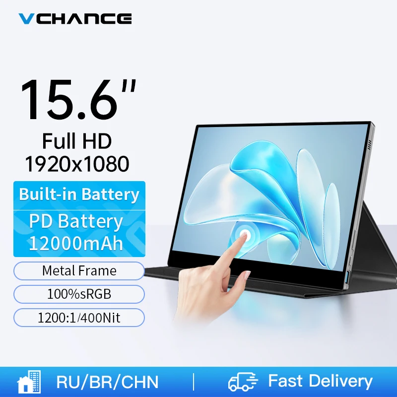 VCHANCE-15-6-Polegada-Monitor-port-til-1080p-bateria-PD-embutida-tela ...