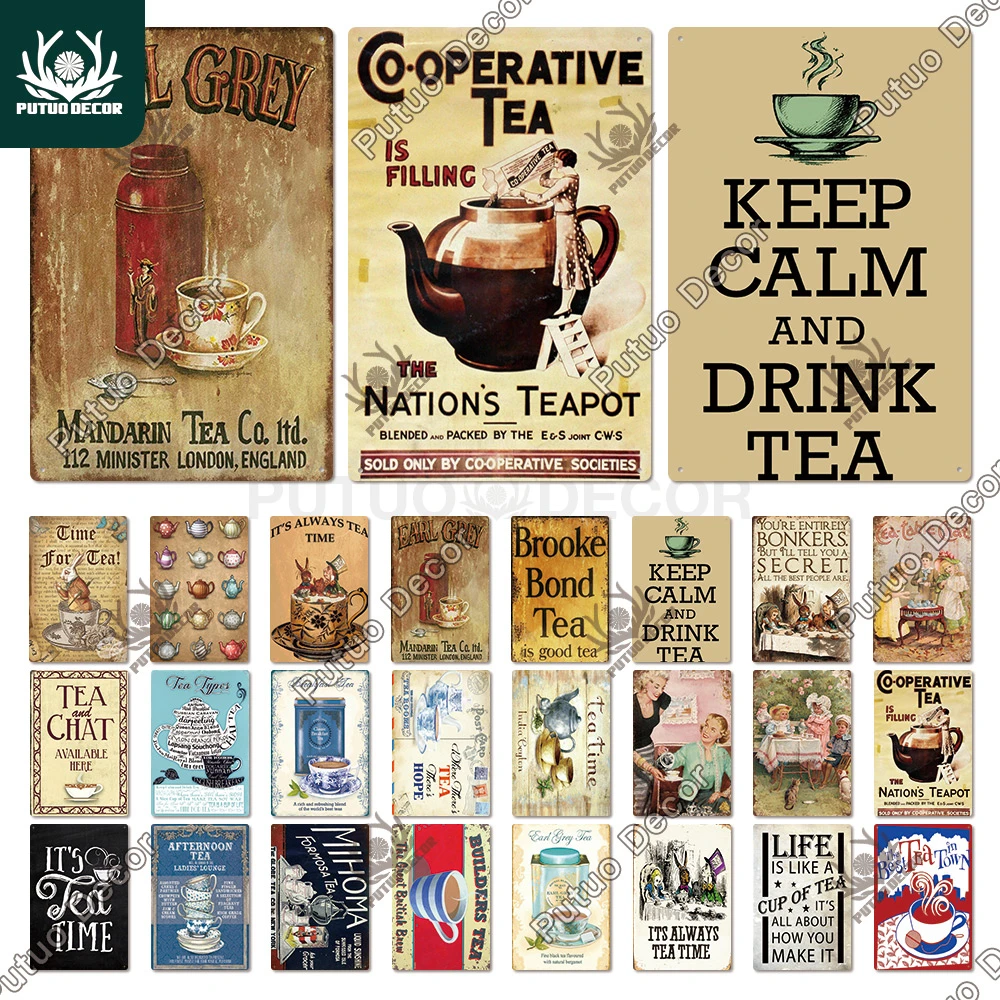 Tea Sign Metal Sign Plaque Metal Vintage Shabby Chic Tin Sign Metal ...