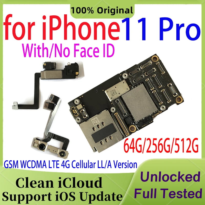 Motherboard For iPhone 11 Pro With Face ID Original Mainboard Logic ...