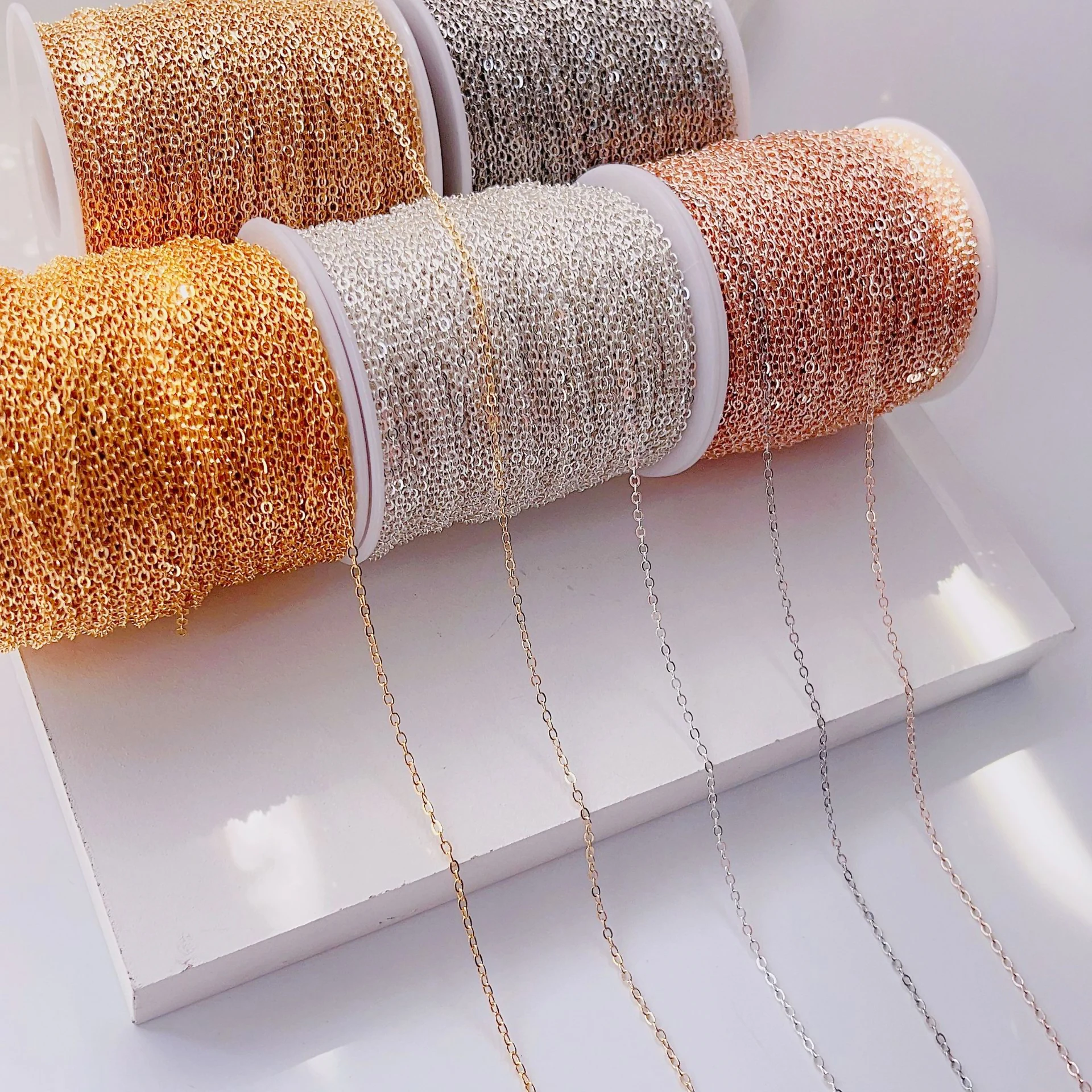 5Meters-Metal-Cross-Chain-Flat-O-Shape-Ultra-thin-Necklace-Chain ...
