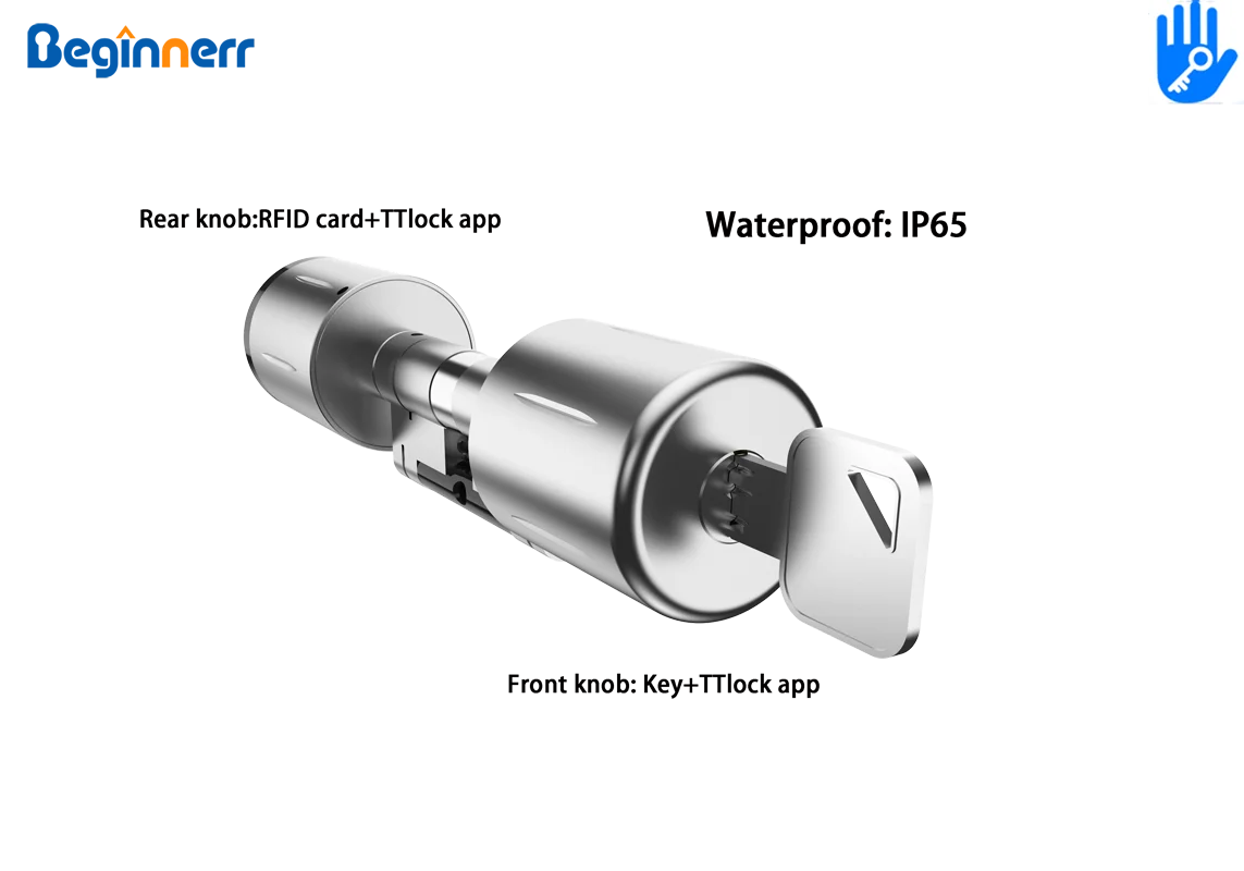 Double-sides-Waterproof-IP65-Key-Euro-smart-cylinder-lock-RFID-Card ...