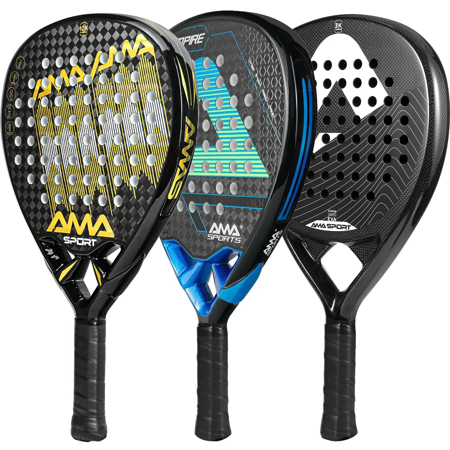 AMASPORT-Padel-Racket-with-Cover-3k-12K-18K-Carbon-EVA-Soft-Padel ...