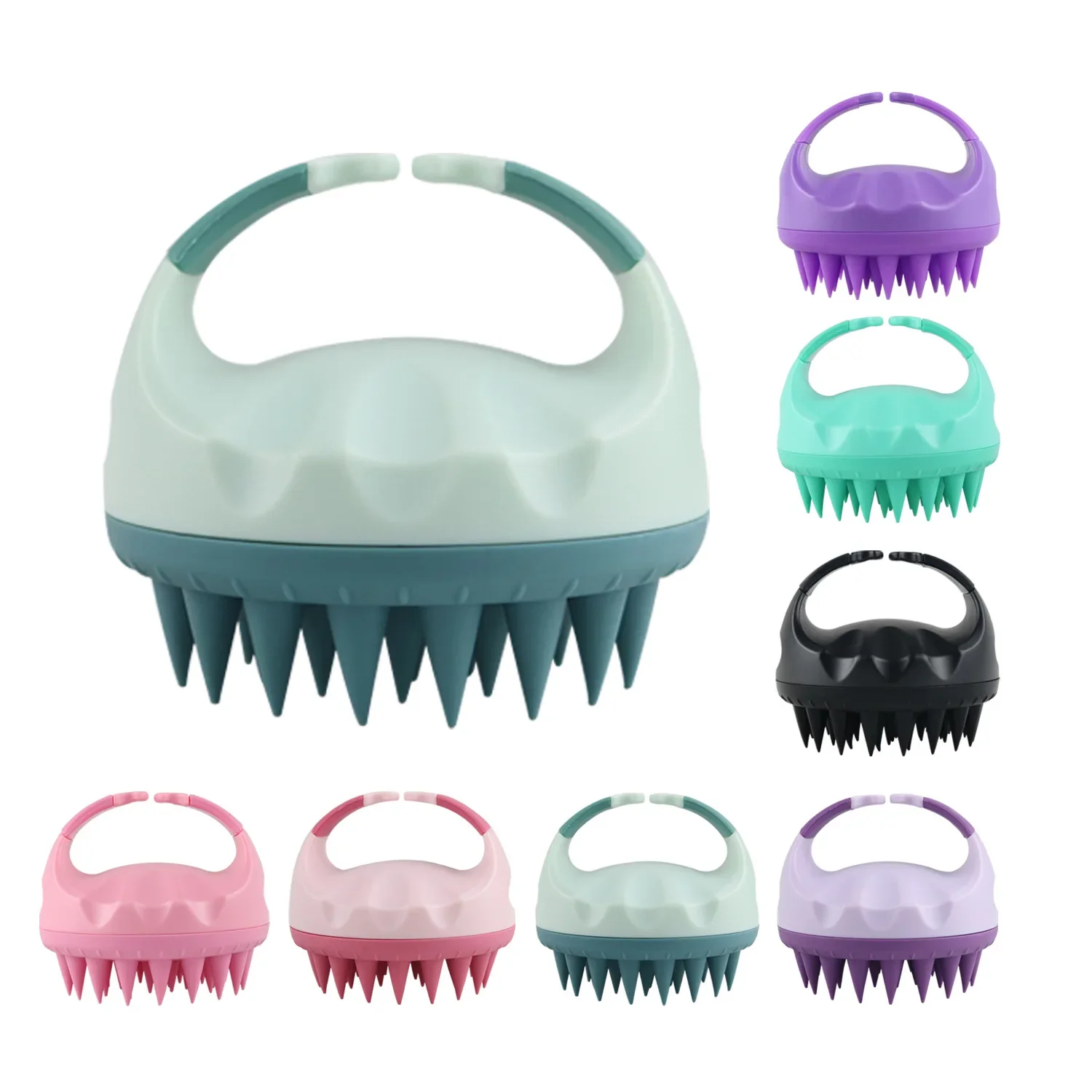 Portable-Silicone-Shampoo-Brush-Handheld-Round-Soft-Scalp-Massage-Brush ...