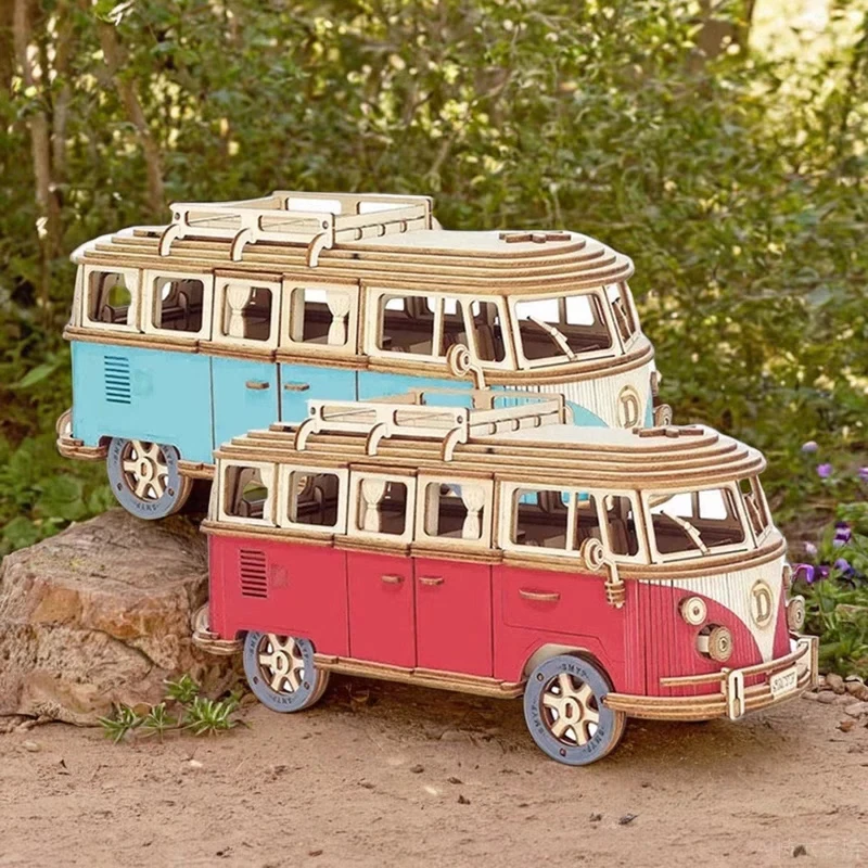 3D-Wooden-Model-226PCS-Camping-Car-DIY-Retro-Assembly-Car-Model ...