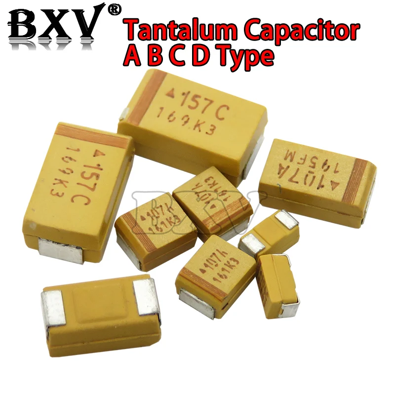 10PCS A B C D Type Tantalum Capacitor 100uf 150uf 220uf 330uf 470uf ...