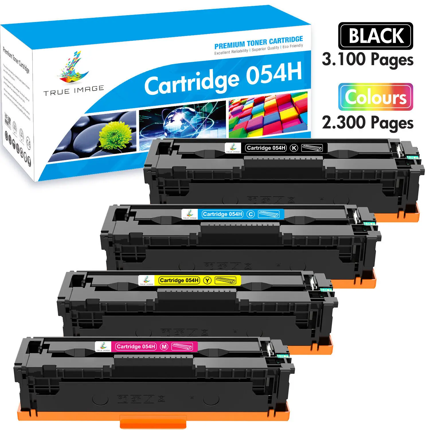 4 Pack CRG 054H XL Toner Cartridge for Canon MF641cw MF642cdw MF644cdw ...