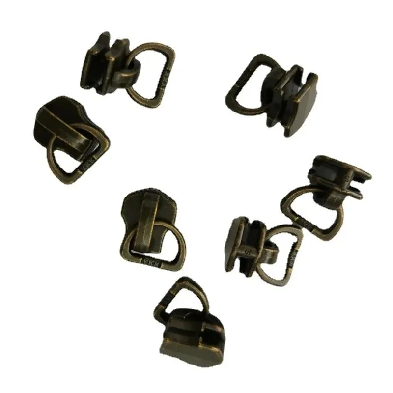 50pcs/Lot 3# 5# Non Lock Ykk Metal Zipper Pull Slider D Ring Gold ...