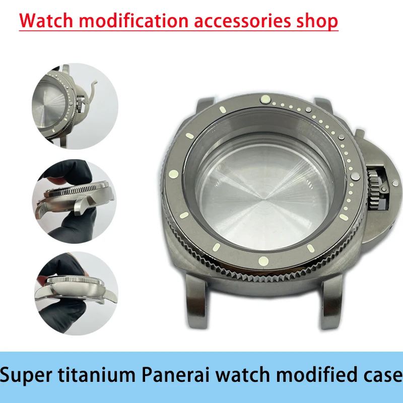 Seiko modified case titanium C3 all luminous titanium scale ring press ...