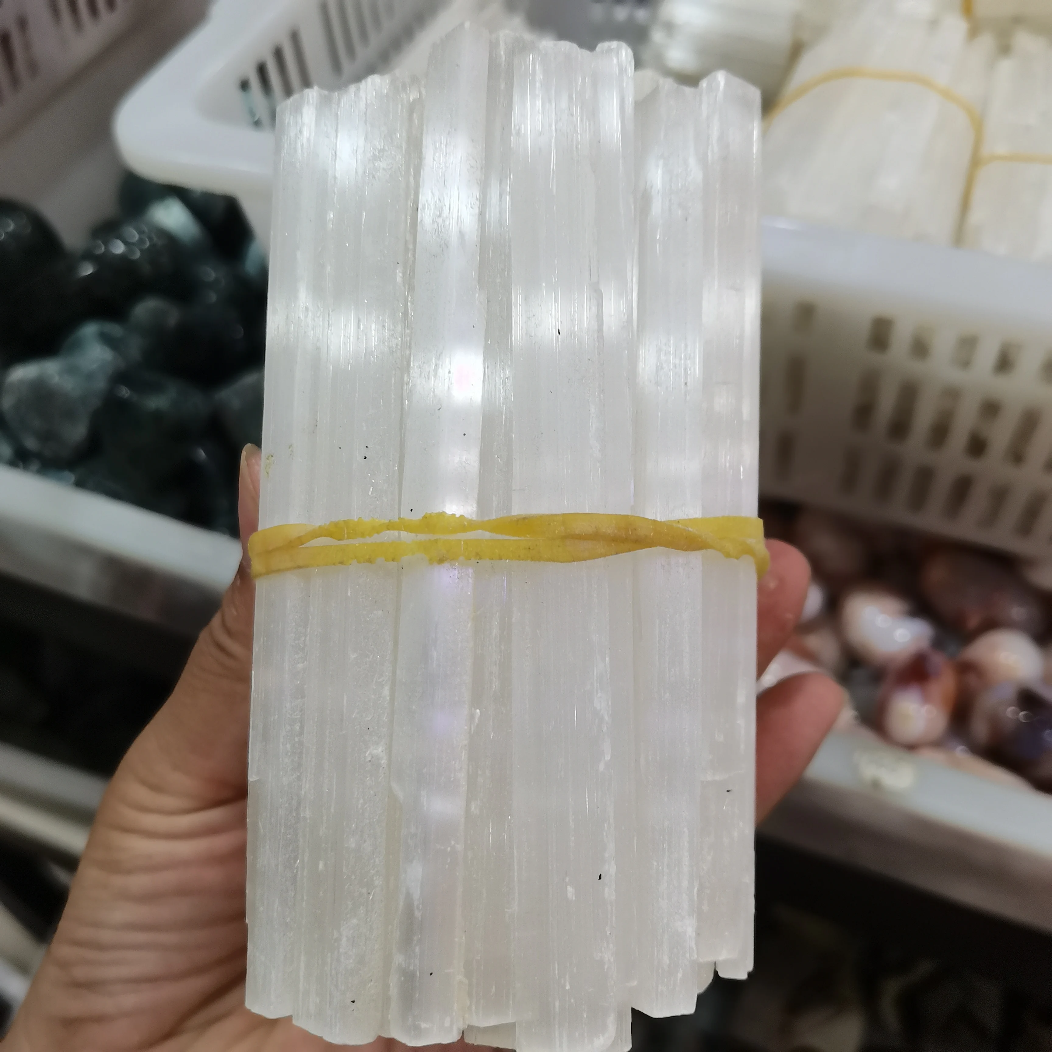 Piedra Natural de 500g, palo de selenita blanca, yeso, cristal de ...