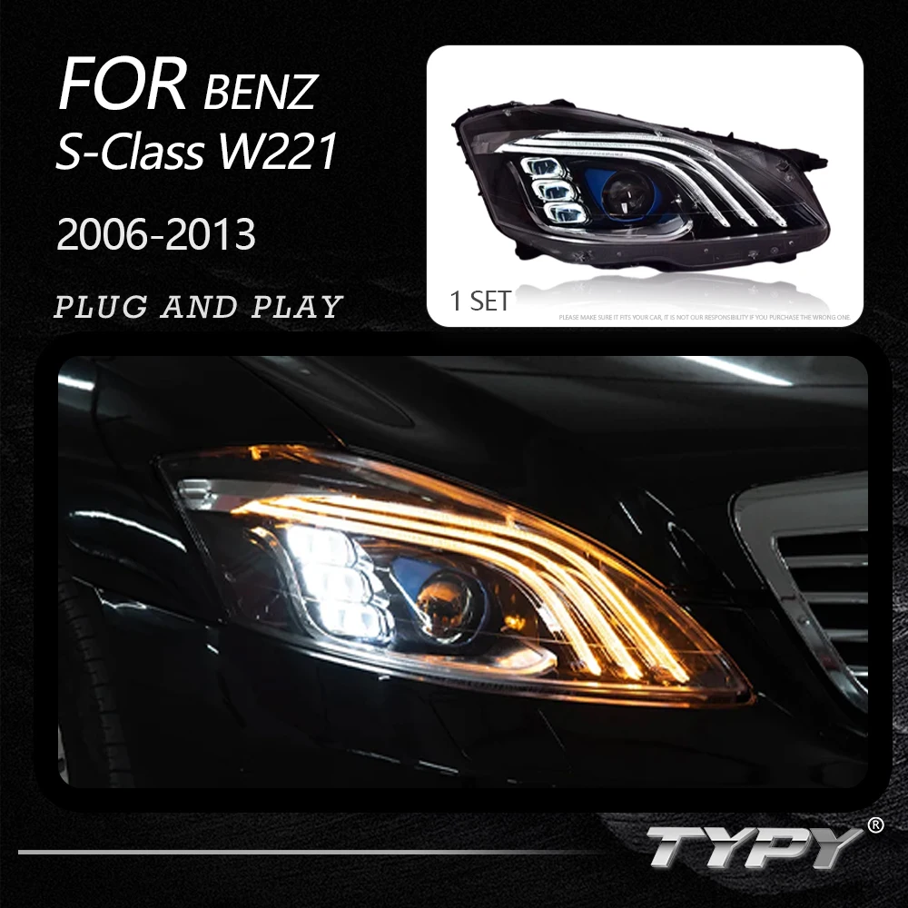 TYPY-Car-Headlights-For-Benz-S-Class-W221-2006-2013-LED-Car-Lamps ...