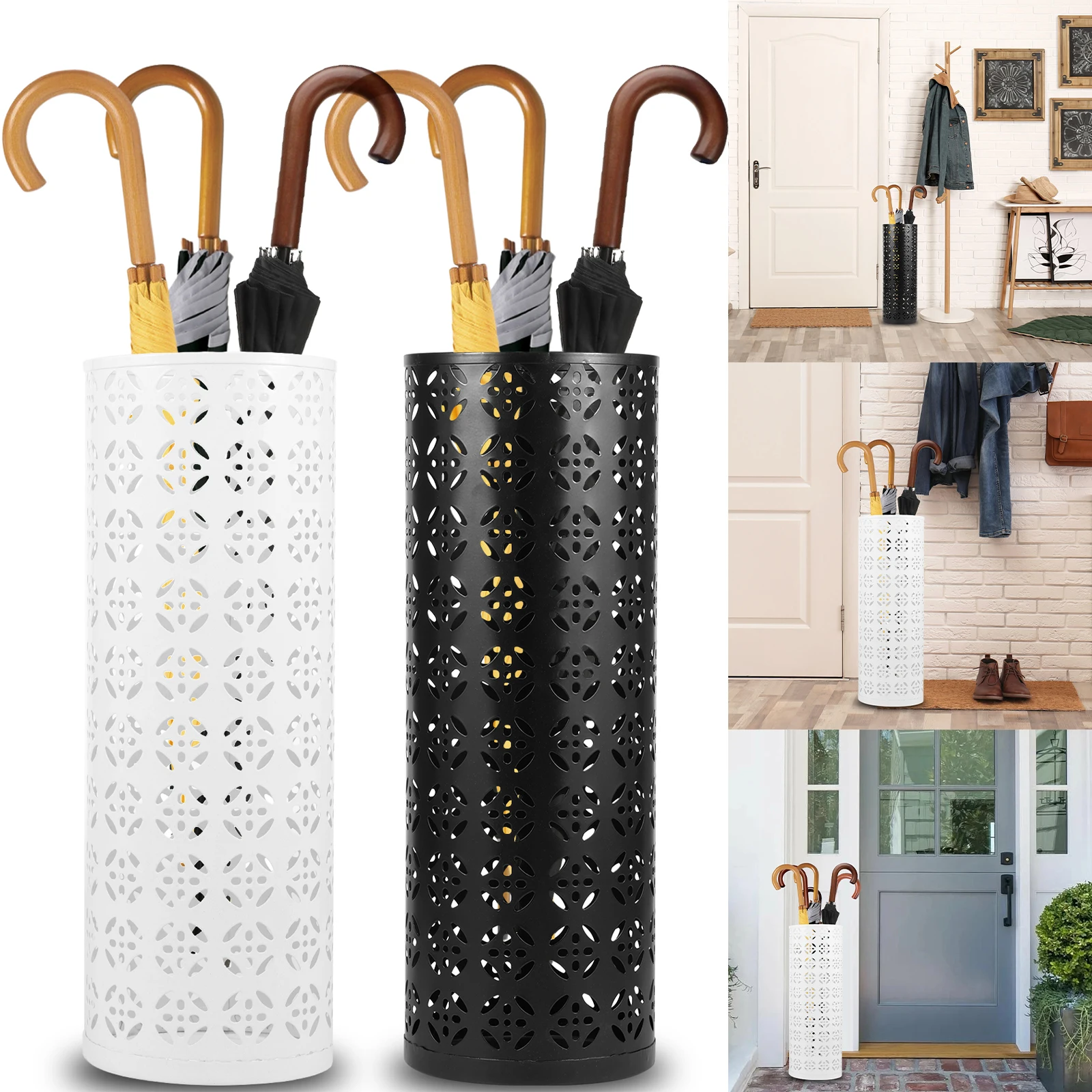 Umbrella-Holder-Umbrella-Stand-Rack-Free-Standing-Round-Metal-Organizer ...