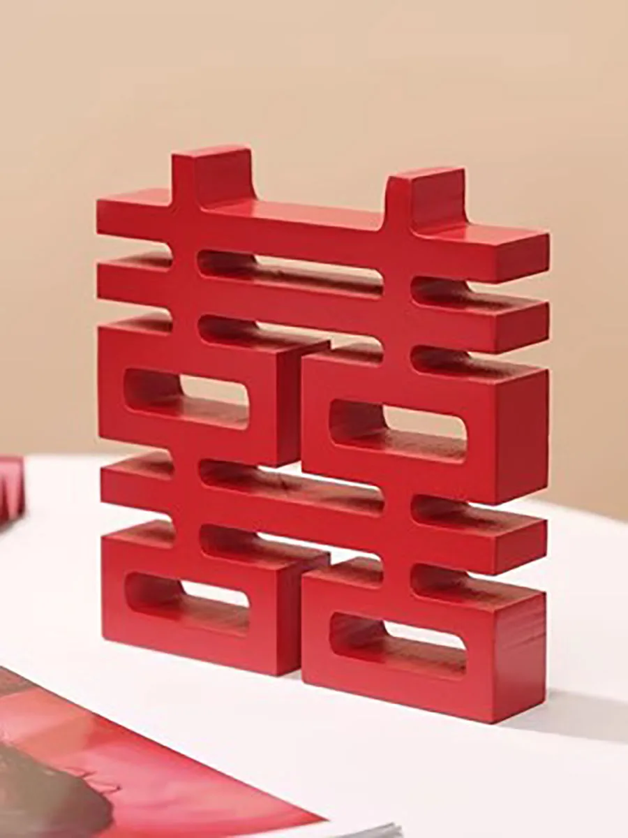 Red-Chinese-Word-Double-Happiness-Blessing-Model-Wood-Crafts-for ...