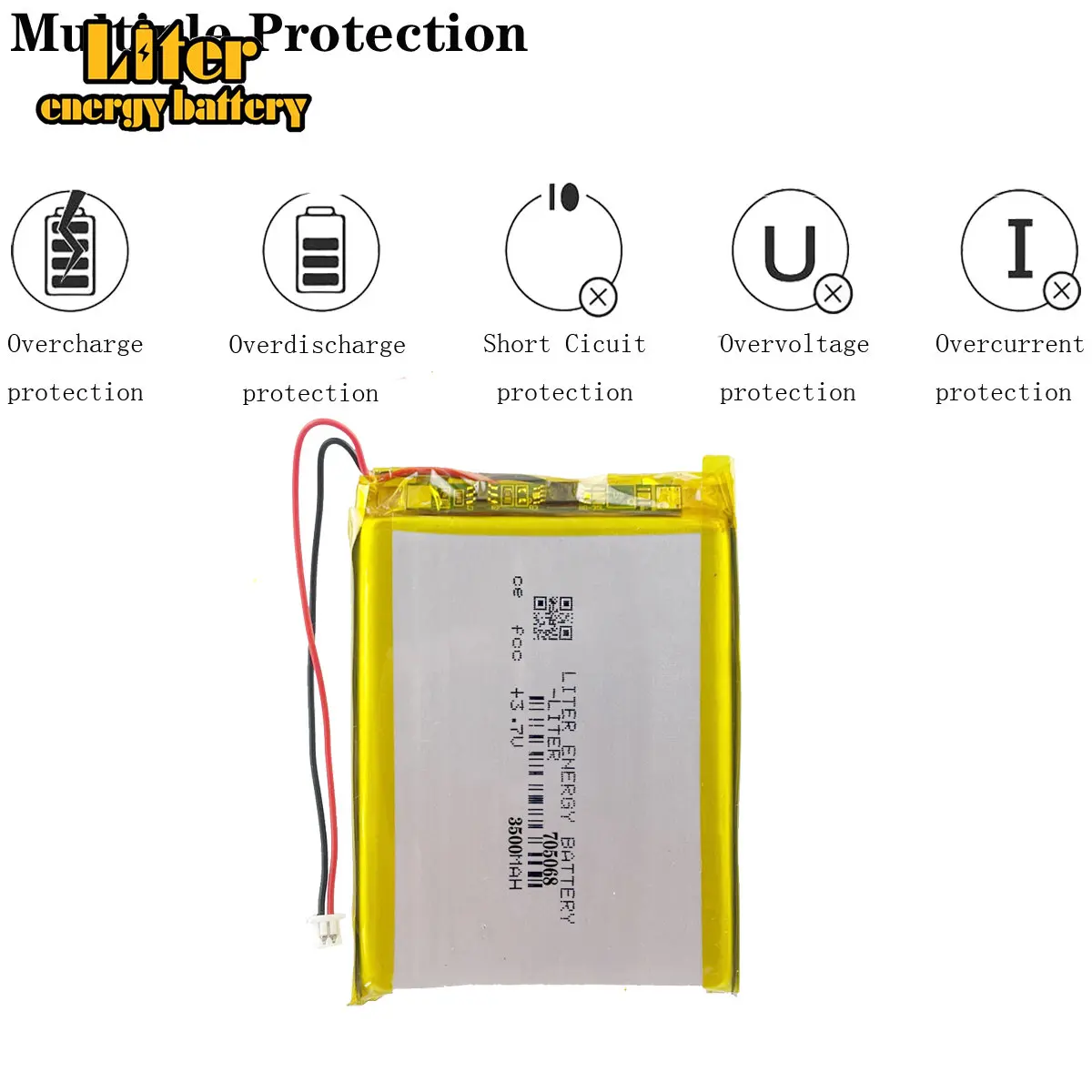 1-25mm-2p-3-7v-3500mah-705068-Lithium-Polymer-Battery-2800mah-605065 ...