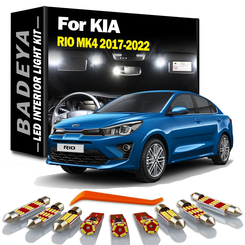 BADEYA-12Pcs-LED-Interior-Map-Dome-Trunk-Light-Kit-For-KIA-RIO-MK4-2017 ...
