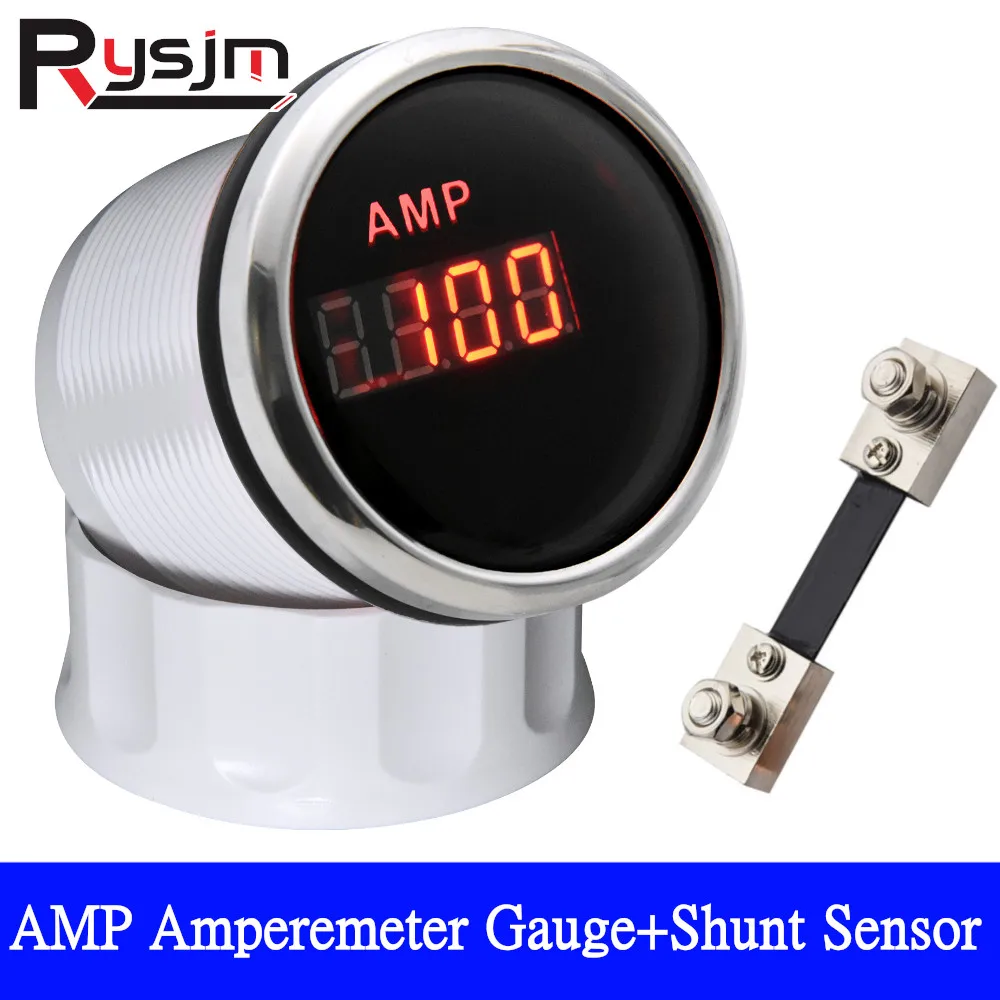 Hd 52mm Amp Amperemeter Gauge 100a With Shunt Sensor Waterproof Digital ...