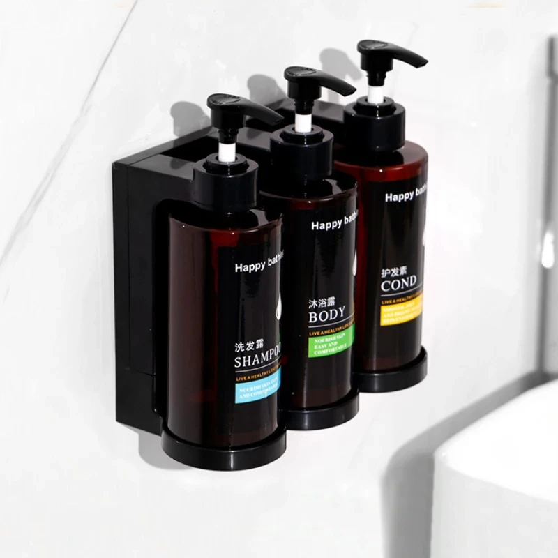 Hotel-Shampoo-and-Shower-Gel-Separate-Bottles-Wall-Mounted-No-Punching ...