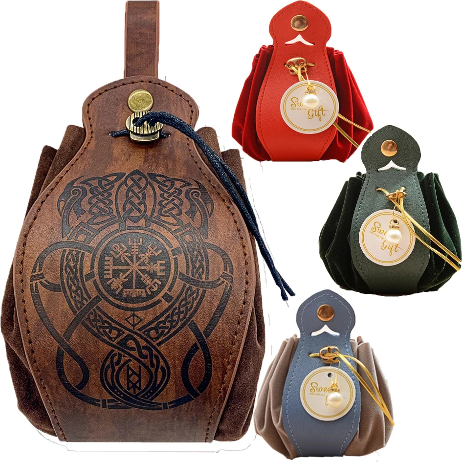 Genuine Leather Dnd Dice Bag Tray 5 Celtic Designs Cute Drawstring ...