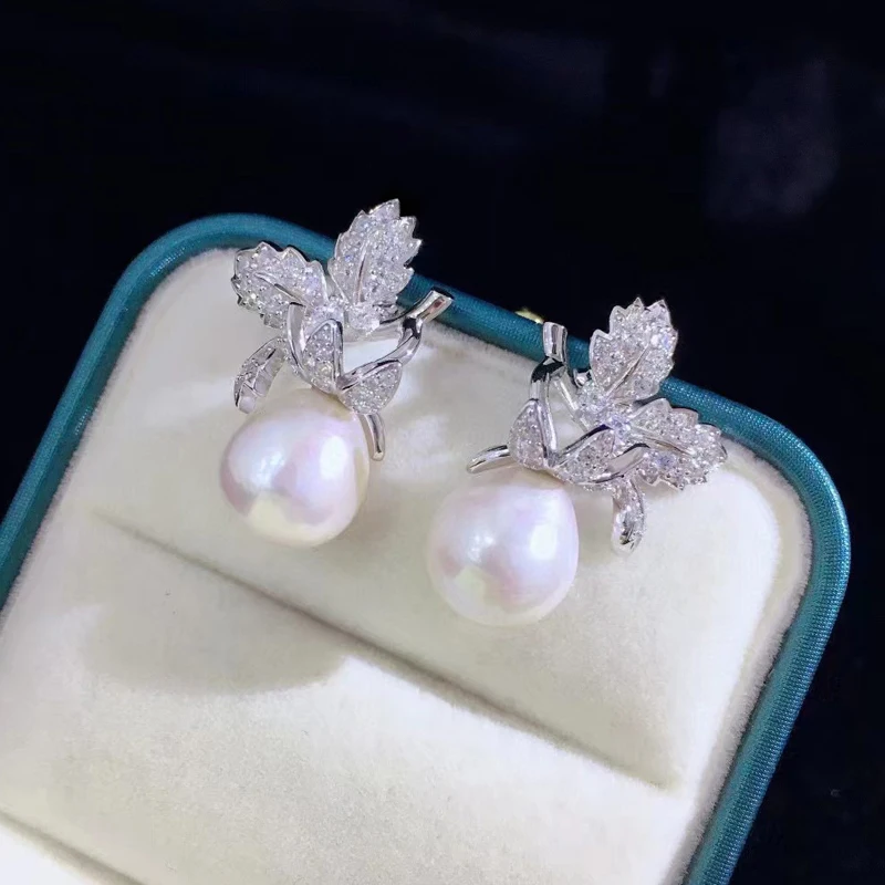 Pendientes de perlas barrocas de agua dulce Natural para mujer, joyería ...
