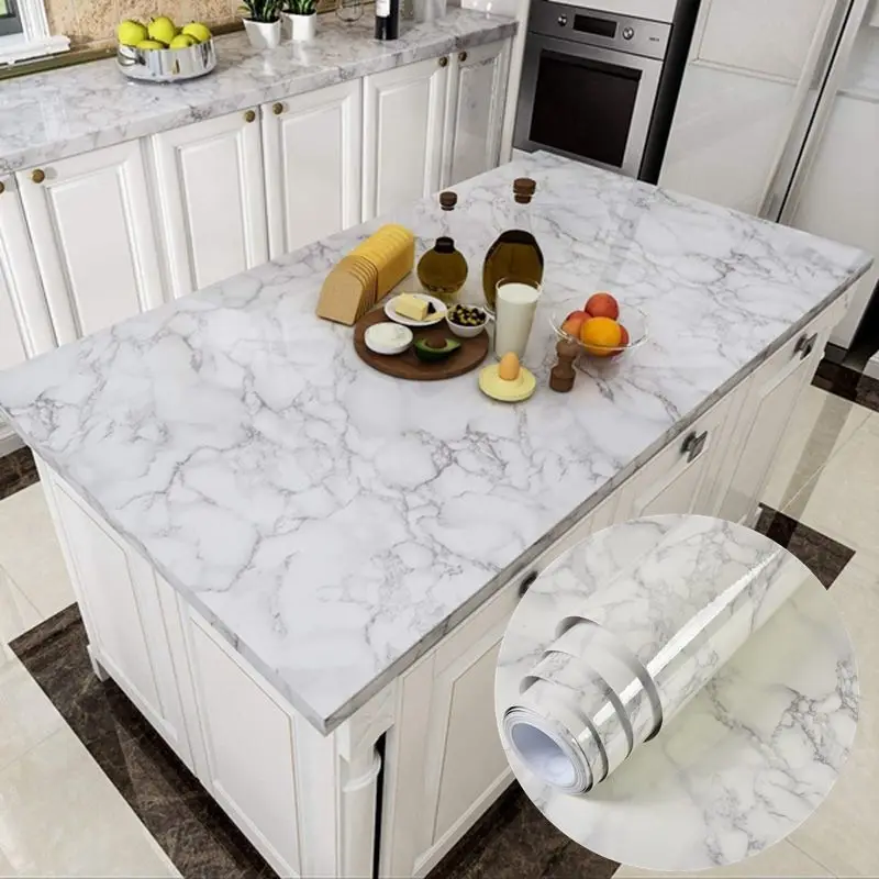 80cm-Wide-Marble-Wallpaper-Modern-Kitchen-Oil-Proof-Waterproof-Vinyl ...