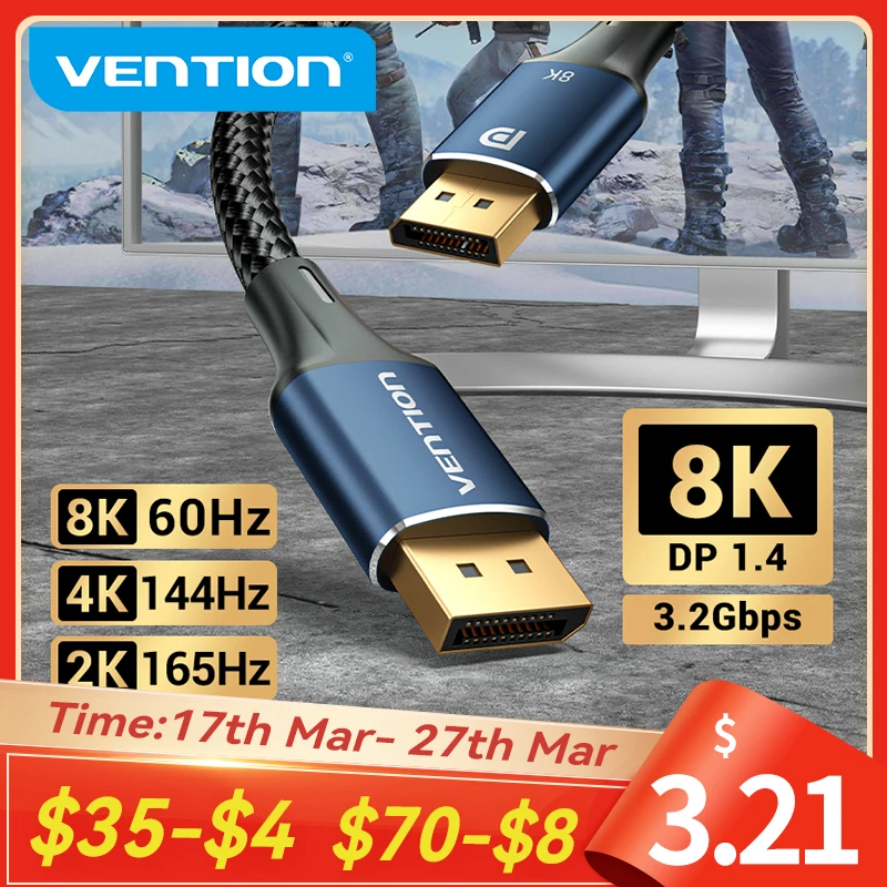 Vention-DisplayPort-1-4-Cable-8K-60Hz-4K-HDR-165Hz-Display-Port-Audio ...